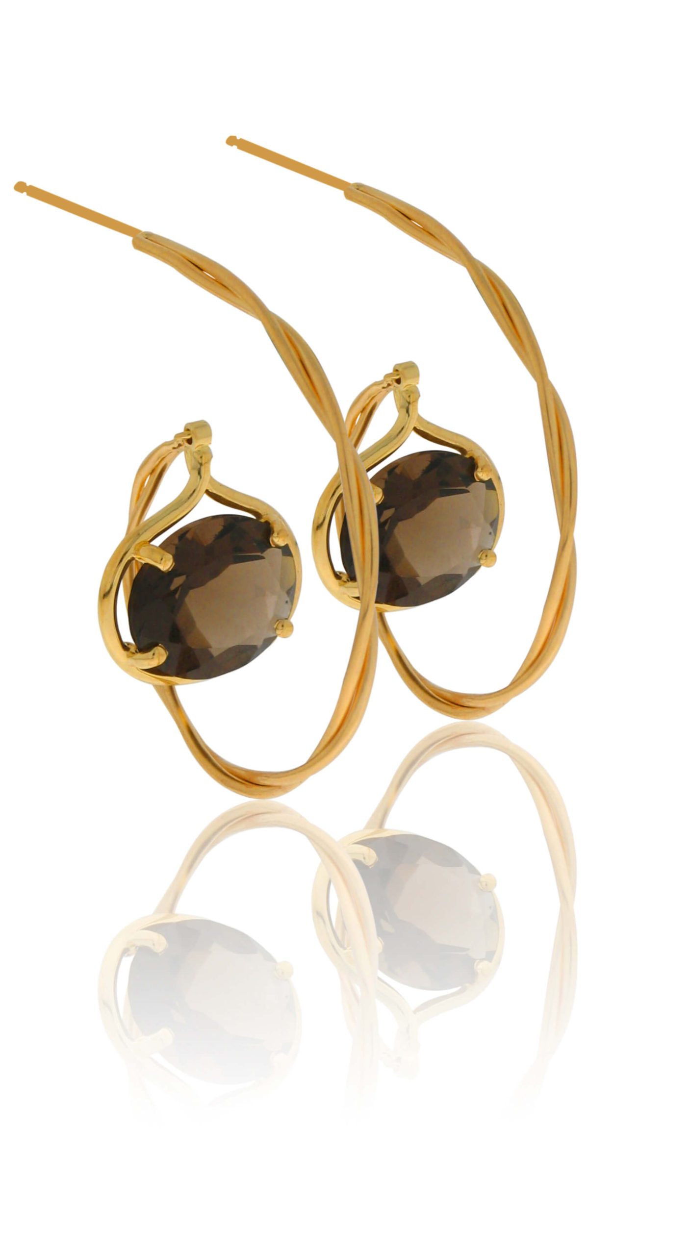 Brown topaz creoles. - Kashi